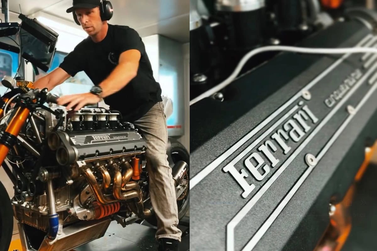 Maxwell Hazan HF355: la super moto folle con motore Ferrari V8